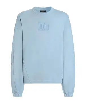 Dolce & Gabbana Dolce Gabbana Logo Patch Crewneck Sweatshirt - Blue