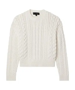 NILI LOTAN Rory Cable Knit Sweater - White