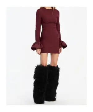 ROTATE BY BIRGER CHRISTENSEN Long Sleeve Frill Cuff Mini Dress