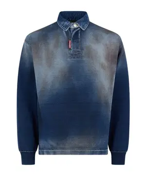 Dsquared2 Washed Long-sleeve Polo Shirt
