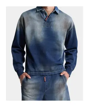 Dsquared2 Washed Long-sleeve Polo Shirt