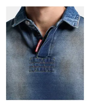 Dsquared2 Washed Long-sleeve Polo Shirt