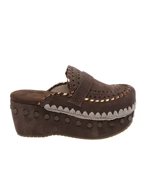 Mou Platform Studded Clogs - Black