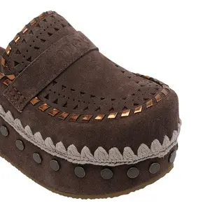 Mou Platform Studded Clogs - Black