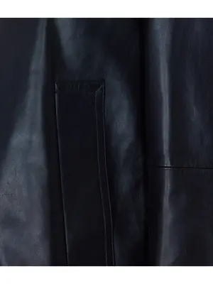 Sportmax High-neck Zip-up Leather Jacket