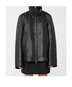 Sportmax High-neck Zip-up Leather Jacket