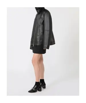 Sportmax High-neck Zip-up Leather Jacket
