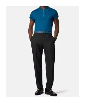 Versace Pleated Tailored Trousers With Medusa Hardware