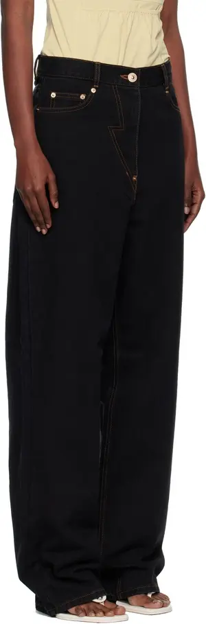 PUSHBUTTON Straight-leg Jeans With Belt Loops And Contrast Stitching