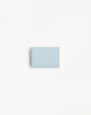 Valentino Garavani Cherryfic Wallet In Grainy Calfskin - Blue