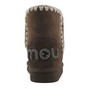 Mou Eskimo 18 Glitter Logo Ankle Boots - Brown Pepper