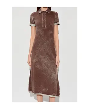 DIESEL® Ribbed Polo Midi Dress