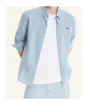 Maison Kitsuné Button-down Long-sleeved Shirt - Blue
