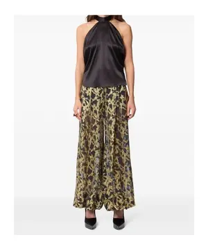 Nina Ricci Halterneck Satin Blouse - Black