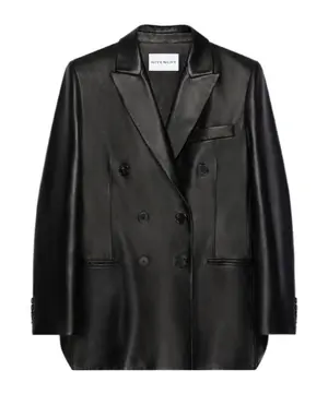 Givenchy Cutout Double-breasted Leather Blazer