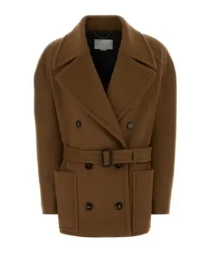 Stella McCartney Double-breasted Belted Coat - Brown