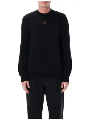 Fendi Crewneck Knitted Jumper With Ff Detail