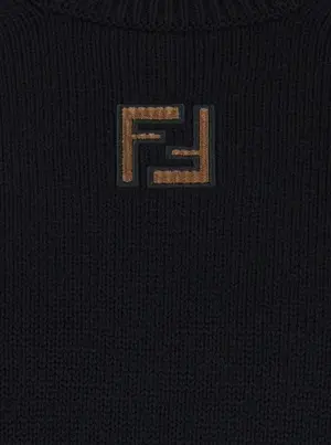 Fendi Crewneck Knitted Jumper With Ff Detail