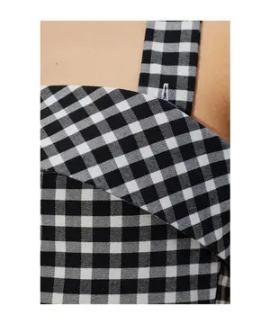 Posse Chuara Gingham Check Midi Dress - Black