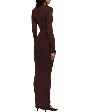 ENTIRE STUDIOS Long Sleeve V-neck Knitted Maxi Dress