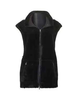 URBANCODE Reversible Faux Leather Belted Sleeveless Jacket