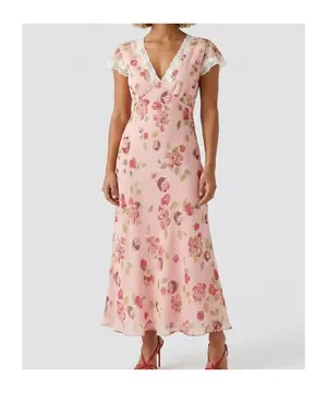 Rixo Printed Clarice Maxi Dress - Pink