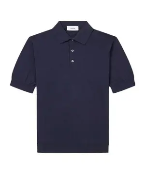 LARDINI Short Sleeve Knitted Polo Shirt