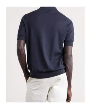 LARDINI Short Sleeve Knitted Polo Shirt