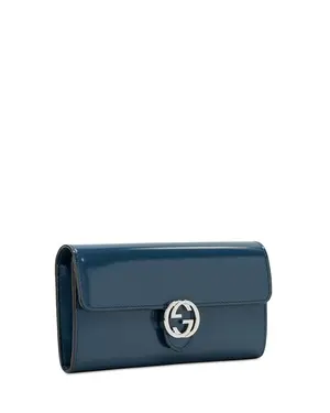 Gucci Navy Long Double-folded Wallet