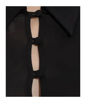 GANNI Draped Shirt With Lapel Collar