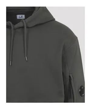C.P. COMPANY Logo Patch Drawstring Hoodie - Black