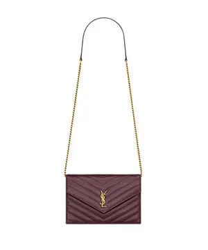 Saint Laurent Cassandre Chain Clutch Bag - Red