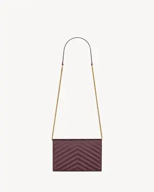 Saint Laurent Cassandre Chain Clutch Bag - Red