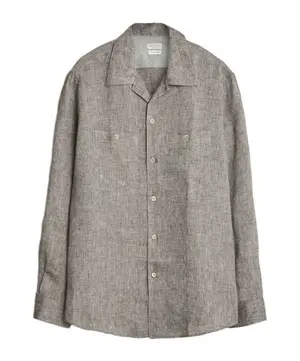 Brunello Cucinelli Mélange-effect Button-up Shirt - Gray