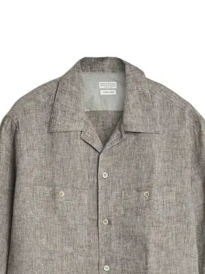 Brunello Cucinelli Mélange-effect Button-up Shirt
