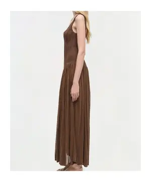 Simkhai Corset Bodice Pleated Midi Day Dress