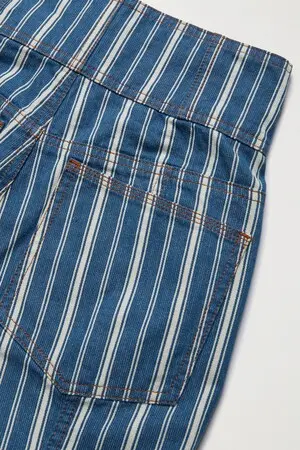 Ulla Johnson Striped High-waisted Wide-leg Jeans