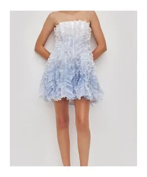 Aje Temperance Mini Dress Ruffled Strapless - No