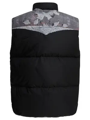 Needles X Rocky Mountain Featherbed Sleeveless Padded Jacket With Printed Detail - Black
