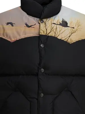 Needles X Rocky Mountain Featherbed Sleeveless Padded Jacket With Printed Detail - Black