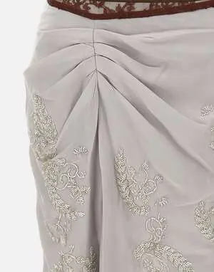 JACQUES WEI Embroidered Midi Skirt
