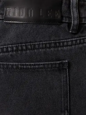 DION LEE Flared Zip Low Rise Denim Jeans - Black