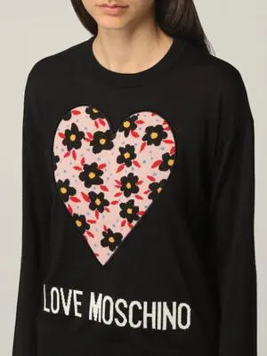 Moschino Floral Heart Print Knitted Pullover