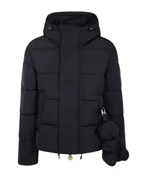 BARROW Hooded Zip-up Jacket With Logo Patch - Black