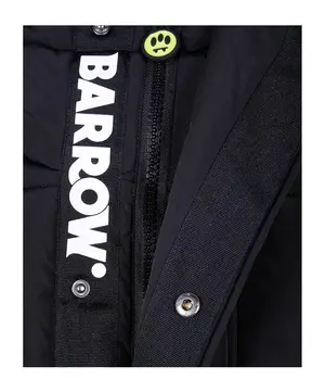 BARROW Hooded Zip-up Jacket With Logo Patch - Black