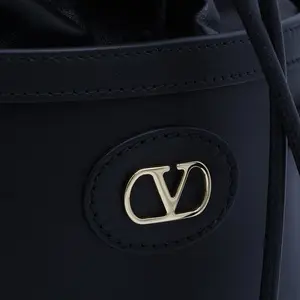 Valentino Garavani Antibes Vlogo Signature Drawstring Bucket Bag - Black