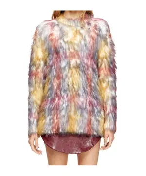 DIESEL® Long Sleeve Faux Fur Sweater