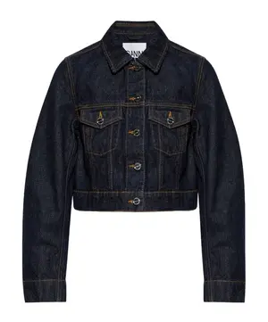 GANNI Cropped Denim Jacket