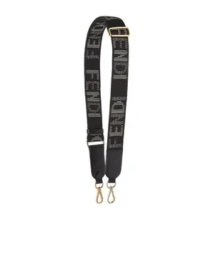 Fendi Denim-effect Ff Jacquard Shoulder Strap
