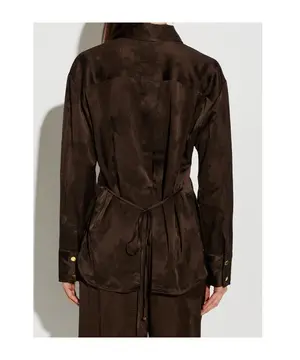 GANNI Jacquard Button-up Shirt - Black